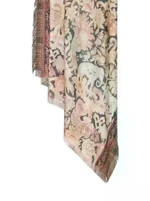 PIERRE-LOUIS MASCIA Aloeuw Fringe-trim Silk Scarf - Neutrals