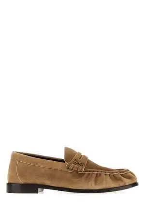 Saint Laurent Cappuccino Suede Le Loafer Loafers - Brown