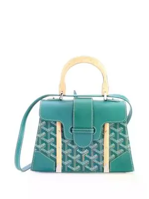 Goyard Structured Saigon Top Handle Bag Coated Canvas With Leather Mini Satchel