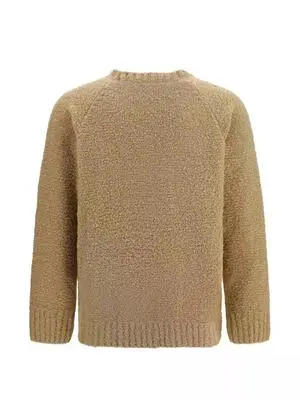 LANEUS Raglan-sleeve Bouclé Sweater - Neutrals
