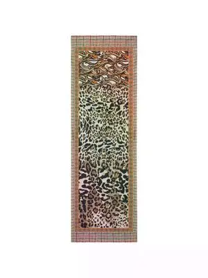 PIERRE-LOUIS MASCIA Aloewon Leopard-print Geometric Scarf - Brown