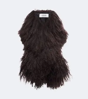 YVES SALOMON Shearling Scarf - Brown