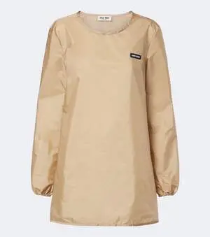 Miu Miu Logo Minidress - Beige