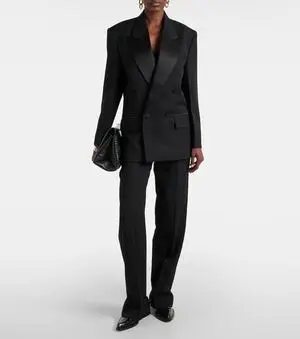 Victoria Beckham High-rise Wool-blend Straight Pants