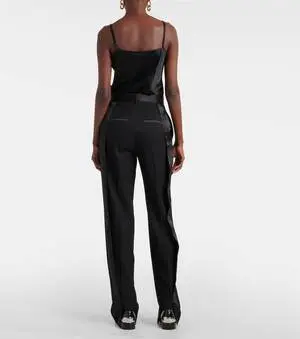 Victoria Beckham High-rise Wool-blend Straight Pants