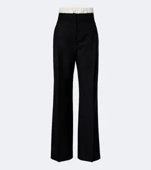 RÓHE Wool And Mohair Wide-leg Pants - Black
