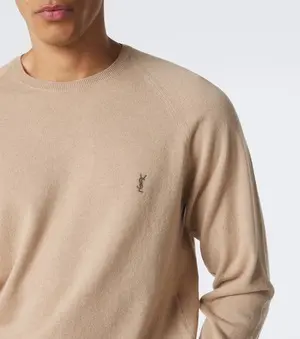 Saint Laurent Cassandre Cashmere Sweater - Beige
