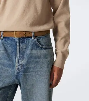 Saint Laurent Cassandre Cashmere Sweater - Beige