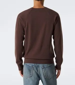 Saint Laurent Cassandre Cashmere Sweater - Brown