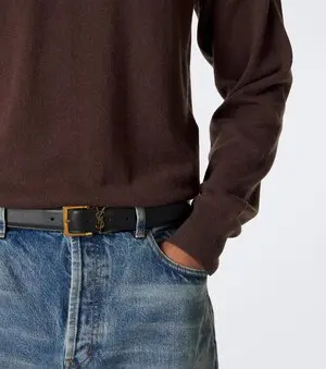Saint Laurent Cassandre Cashmere Sweater - Brown