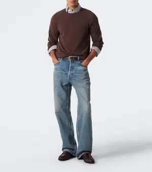 Saint Laurent Cassandre Cashmere Sweater - Brown