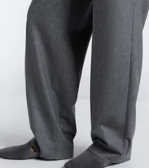 Max Mara Belted Cashmere-blend Wide-leg Pants