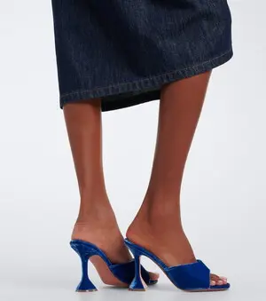 Amina Muaddi Lupita Velvet Mules