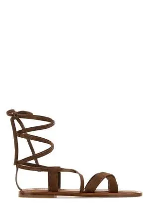 Miu Miu Suede Sandals - Brown