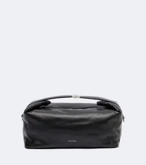 Calvin Klein Andy Large Leather Shoulder Bag - Black