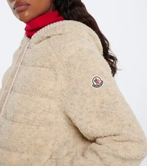 Moncler Hooded Bouclé Down Jacket