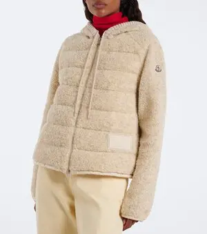 Moncler Hooded Bouclé Down Jacket