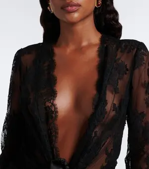 Dolce & Gabbana Gathered Cotton-blend Lace Maxi Dress