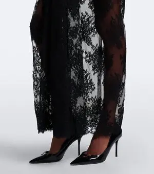 Dolce & Gabbana Gathered Cotton-blend Lace Maxi Dress
