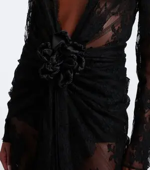Dolce & Gabbana Gathered Cotton-blend Lace Maxi Dress