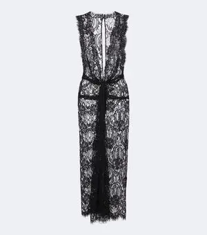 Dolce & Gabbana Lace Midi Dress - Black