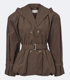 Magda Butrym Belted Hooded Cotton Jacket - Brown