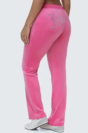 Juicy Couture Og Big Bling Velour Track Pants Bubblegum