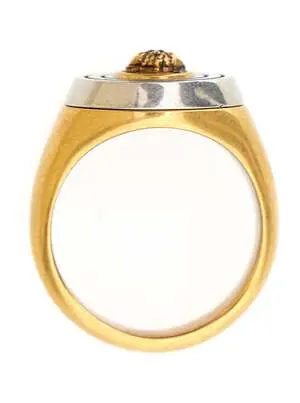 Versace Ring With Medusa On Metallic Band For