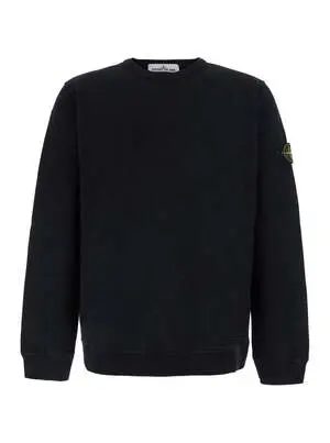 Stone Island High-neck Sweatshirt With Long Sleeves In Organic Cotton For - Black