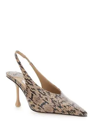 JIMMY CHOO Leather Snakeskin Print Slingback Pumps - Multicolor