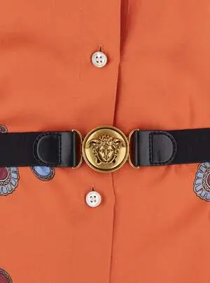 Versace Twill Stolen Jewels Print Shirt Dress