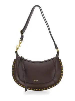 Isabel Marant Étoile Crossbody Bag Oskan Moon-gz With Leather Details And Logo - Brown