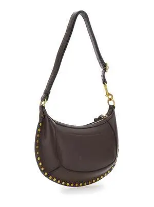 Isabel Marant Étoile Crossbody Bag Oskan Moon-gz With Leather Details And Logo - Brown
