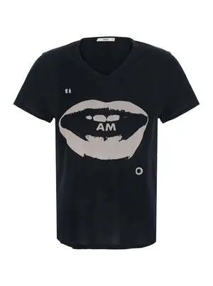 Fendi Ti Amo' T-shirt With Front Print In Cotton For - Black
