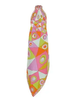 Emilio Pucci Dress With V-neck And Long Sleeves In Fabric - Multicolor