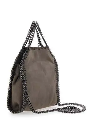 Stella McCartney Falabella Tiny Tote With Tech Fabric In Brown And