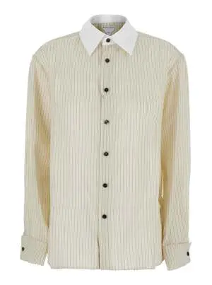 Bottega Veneta Fluid Viscose Striped Long Sleeves Shirt - Multicolor