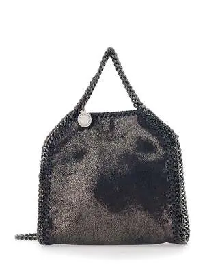 Stella McCartney Falabella Tiny Tote Bag With Dark Ruthenium Chain And Blue Ecoleather - Multicolor