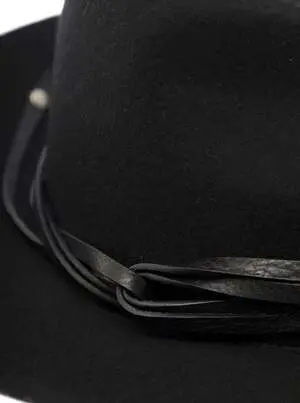 GOLDEN GOOSE Wool Felt Fedora Hat With Leather Straps