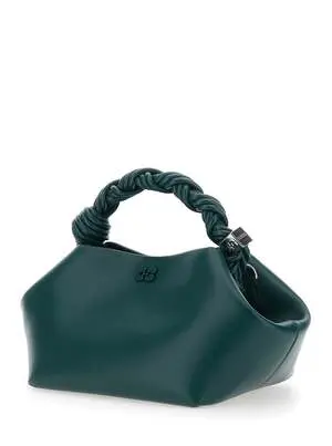 GANNI Handbag With Leather Details Green