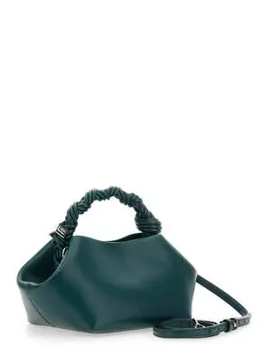 GANNI Handbag With Leather Details Green