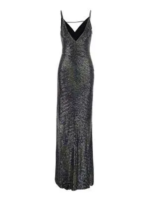Missoni Long Sleeveless Dress With V-neck And All-over Sequins In Blend Viscose - Multicolor