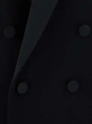 Saint Laurent Black Double-breasted Jacket With Peak Revers In Wool For