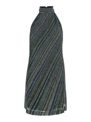 Missoni Blue Dress With Cut-out On The Back And Applied Sequins In Viscose Blend For - Multicolor