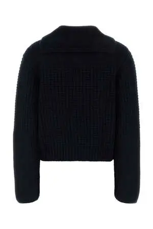FERRAGAMO Navy Wool Blend Cardigan
