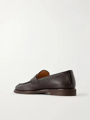 Brunello Cucinelli Flex Full-grain Leather Penny Loafers