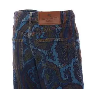 Etro Paisley Motif Wide Leg Jeans