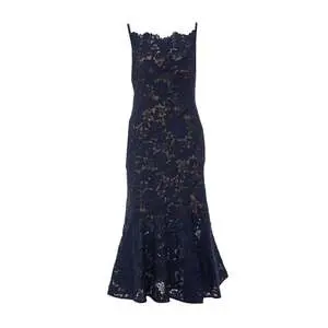 SELF-PORTRAIT Spiral Lace Midi Dress - Blue