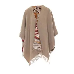 FERRAGAMO Giada Print Reversible Poncho