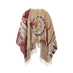 FERRAGAMO Giada Print Reversible Poncho